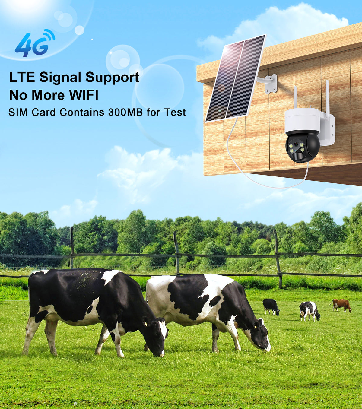 Ankway 4G LTE Surveillance Camera Outdoor Battery with SIM Card, 2K Wi